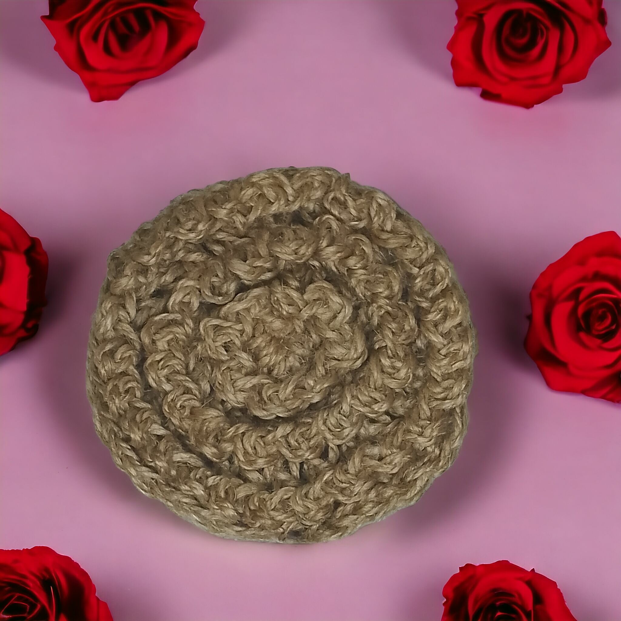 Мочалка для бани массажа натуральная ЭКО из растения джут как скраб для тела и пилинг