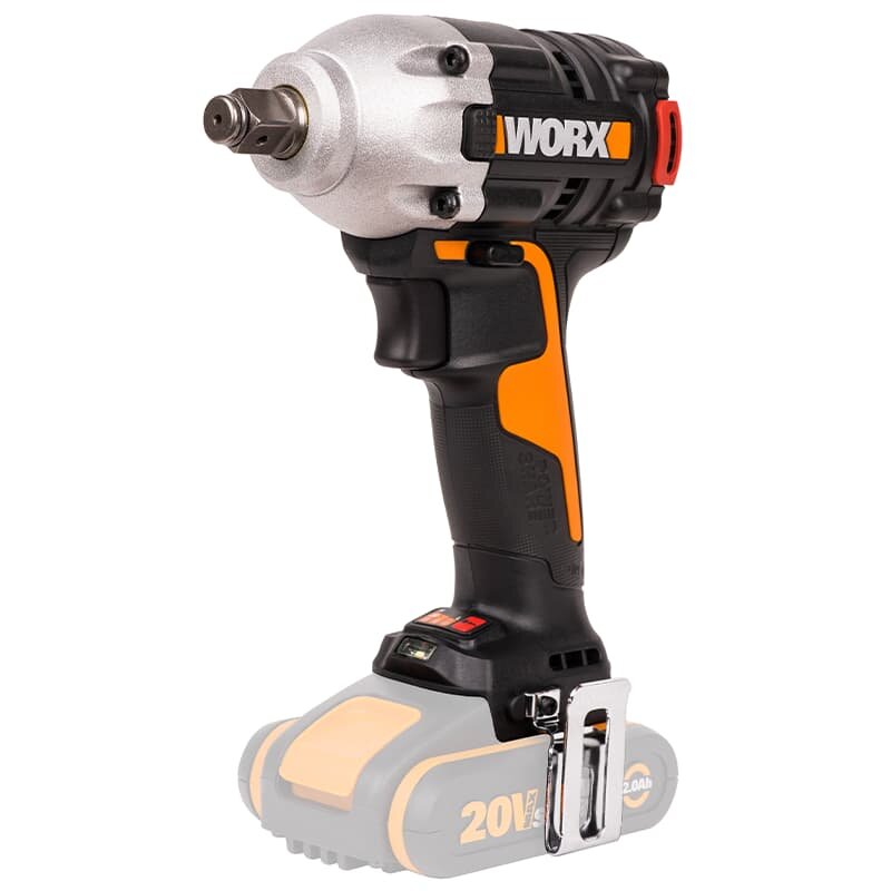 Гайковерт WORX WX272 20V бесщеточный аккумуляторный с двумя 2Ач батареями, 2А зарядкой и кейсом