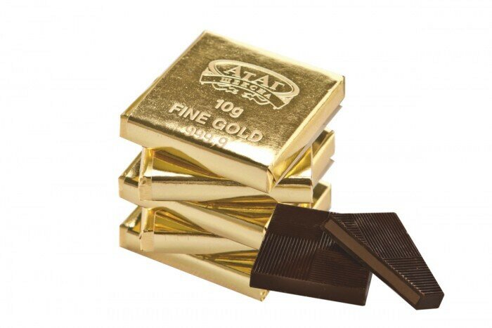 Шоколадные конфеты 10 грамм золота, 1 кг, АтАг