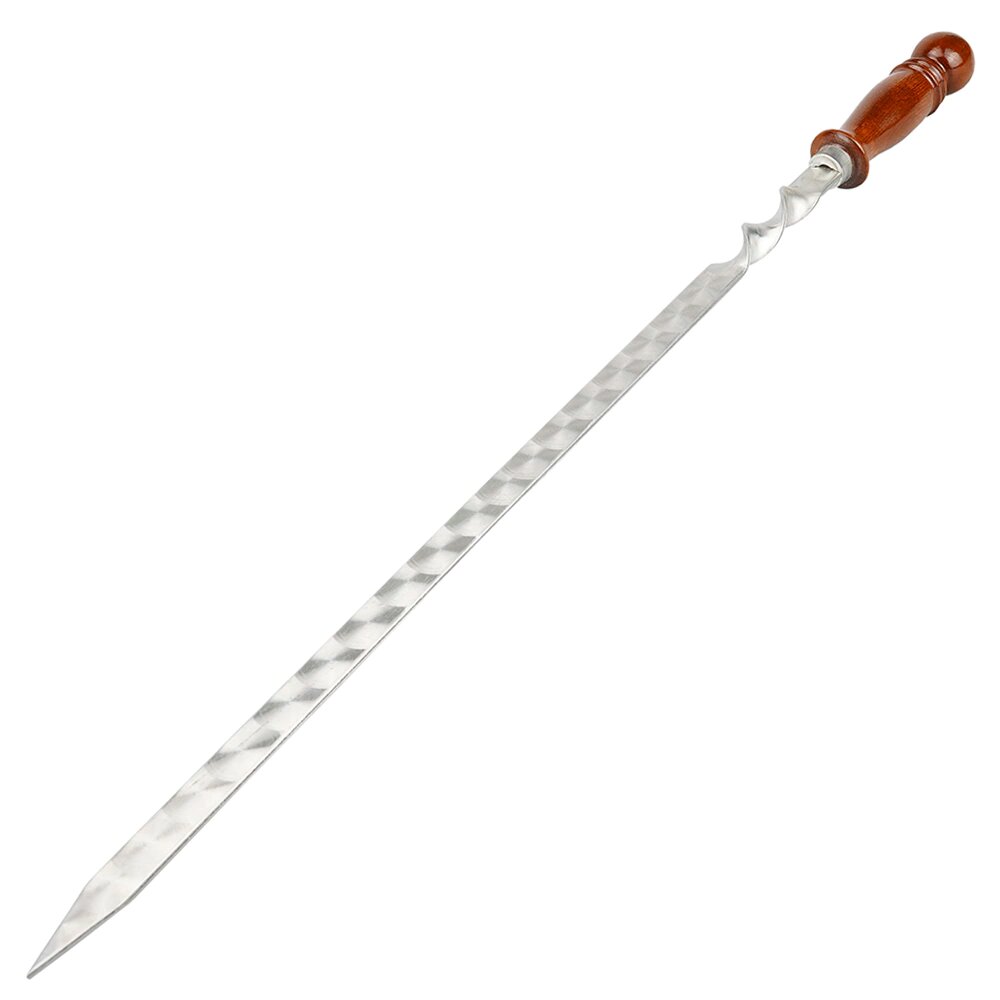 Шампур, для люля кебаб, нержавеющая сталь, деревянная ручка, 50см