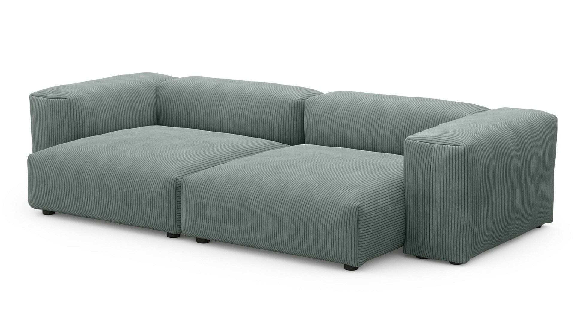 Диван Фиджи двухсекционный (большой и глубокий) Cilium Steel NEW 273x137x62 см, серый Вельвет, нераскладной Дом мебели для вас