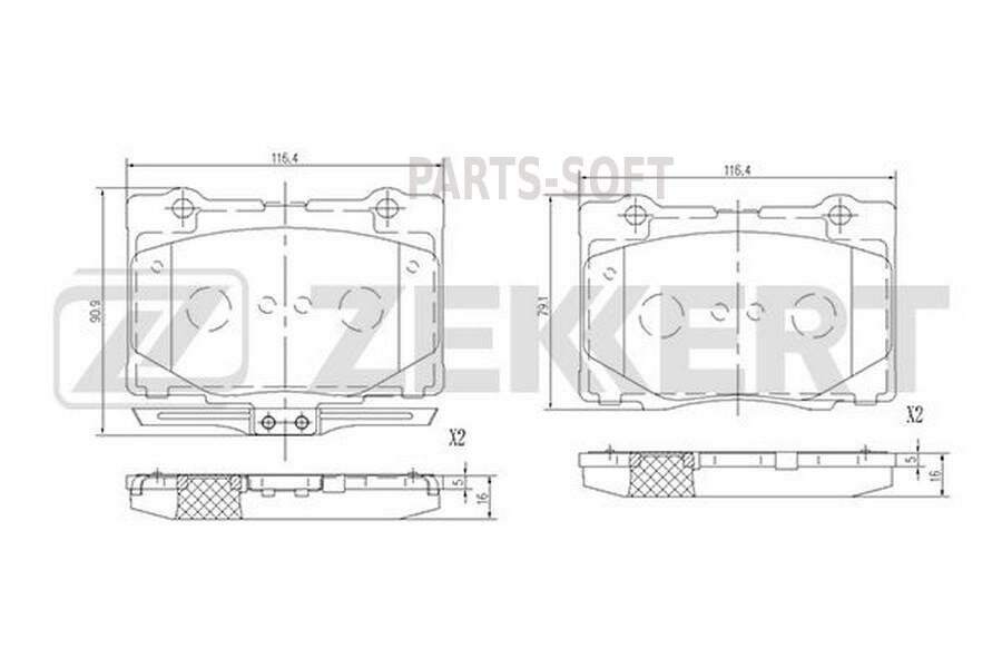 Колодки торм. диск. передн. Honda Legend IV 04- Zekkert арт. bs-1515