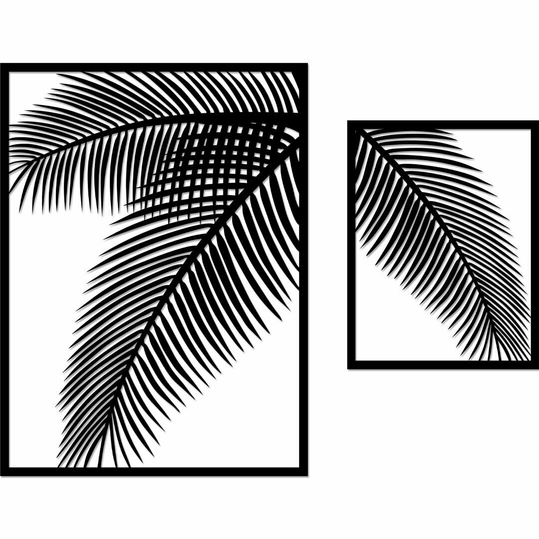 Составное декоративное панно на стену "Листья пальмы" 700*600 мм