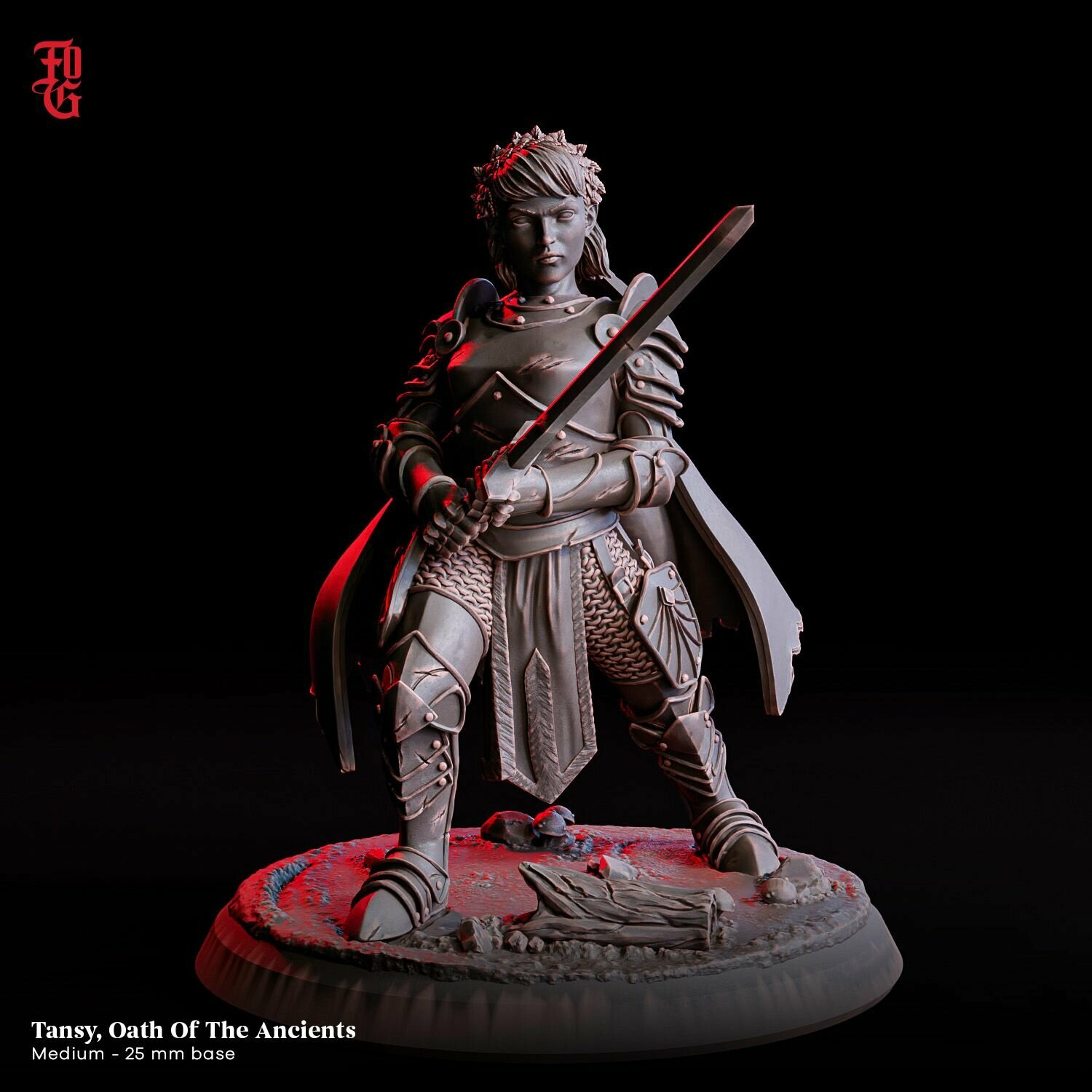 Миниатюра D&D 'Тэнси - Клятва Древних (Паладин-полурослик)' масштаб 32 мм (DnD, Dungeons & Dragons, ДнД, Подземелья и Драконы, Pathfinder)