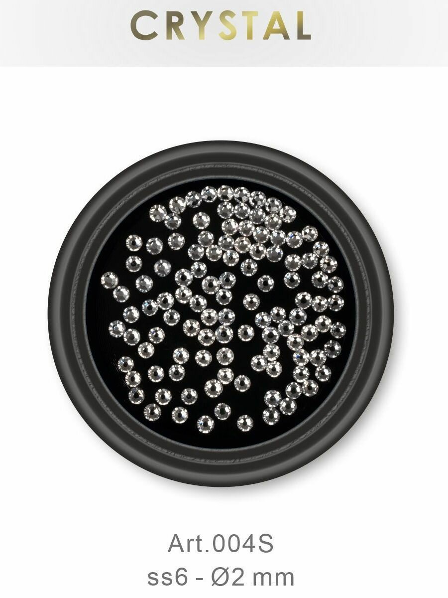 Стразы для ногтей Crystal ss6 прозрачные, 004 S, 100 шт.