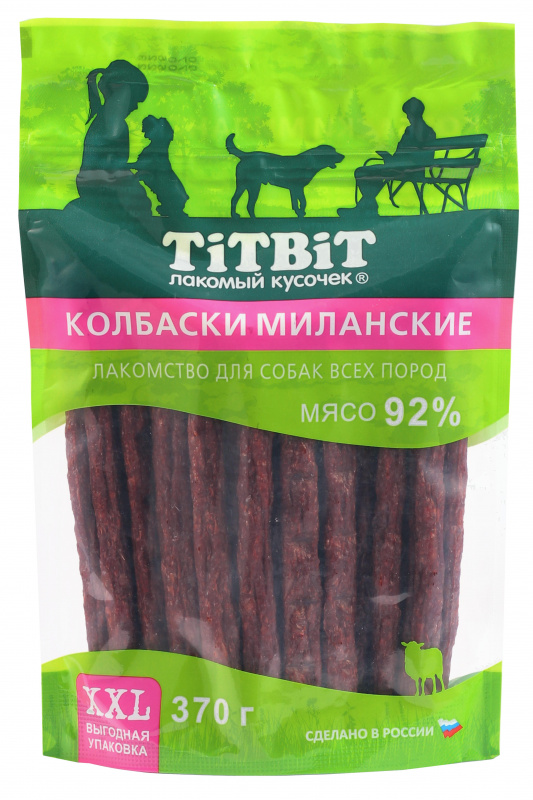 Лакомство TiTBiT Колбаски Миланские для собак 370 г