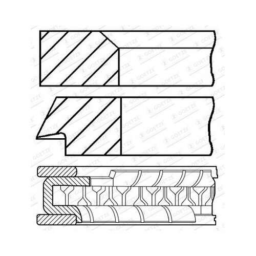Комплект поршневых колец, GOETZE 08-424200-10 (1 шт.)