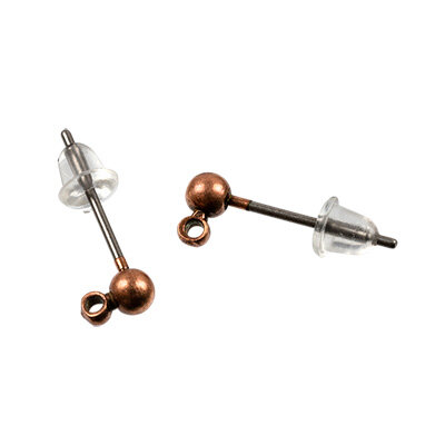 Швензы "гвоздики" с петелькой FCJ-005 3 мм 2 шт. под античную медь