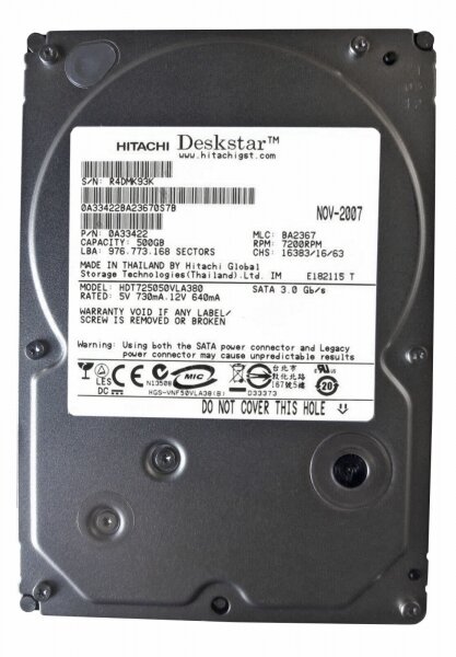 Жесткий диск Hitachi HDT725050VLA360 500Gb SATAII 3,5" HDD