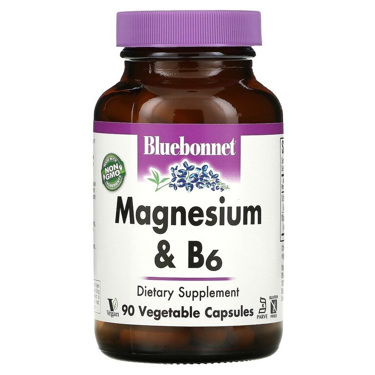 Bluebonnet Nutrition Magnesium Plus B6 (Магний плюс B6) 90 капсул