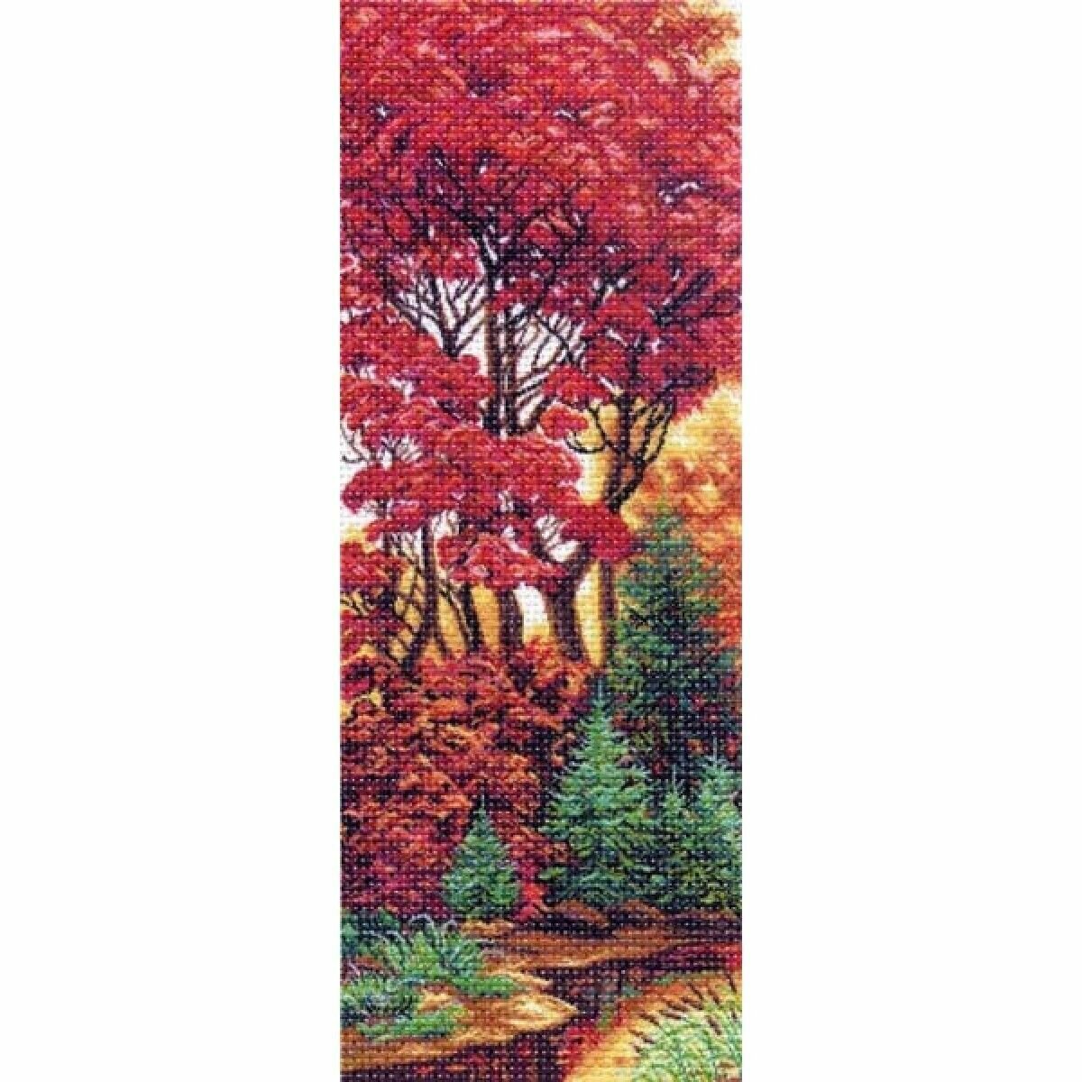 Канва с нанесенным рисунком "Багрянец", 30х80 см, арт. 1357