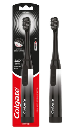 Набор из 3 штук Электрическая зубная щетка электрическая 360 Colgate Sonic древесный уголь мягкая