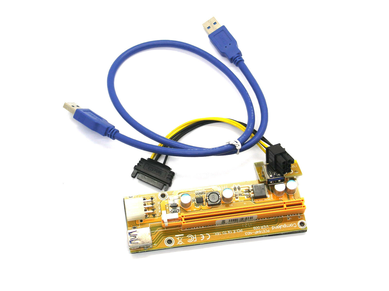 Конвертор, райзер, PCI-E x1 --, x16 через USB 3.0, 60 см, питание 6pin, версия 009