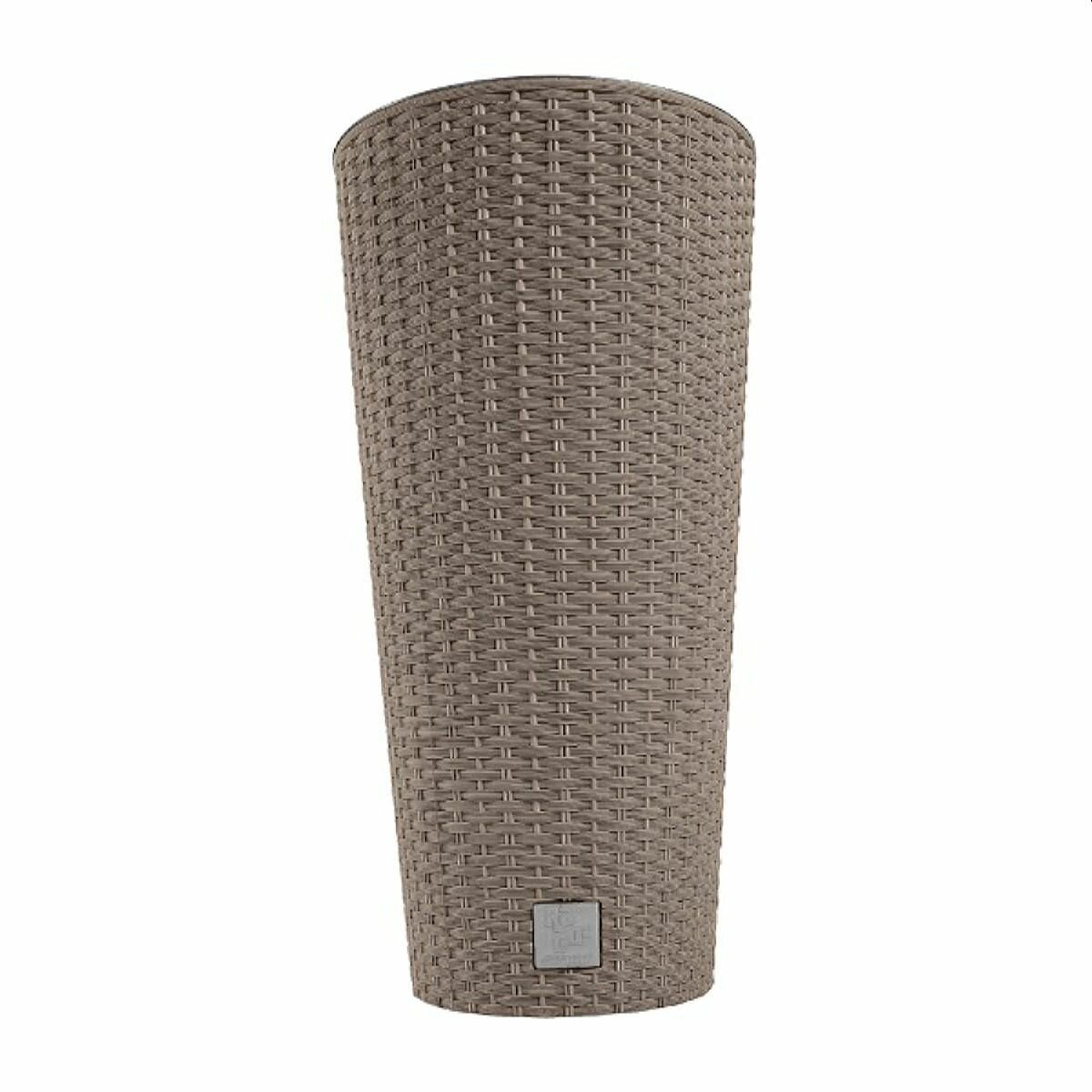 Кашпо для цветов напольное уличное и комнатное пластиковое из искусственного ротанга, горшок для фикуса суккулентов орхидеи высокий 35 и 64л, вазон для кактуса на балкон большой с декоративной подставкой