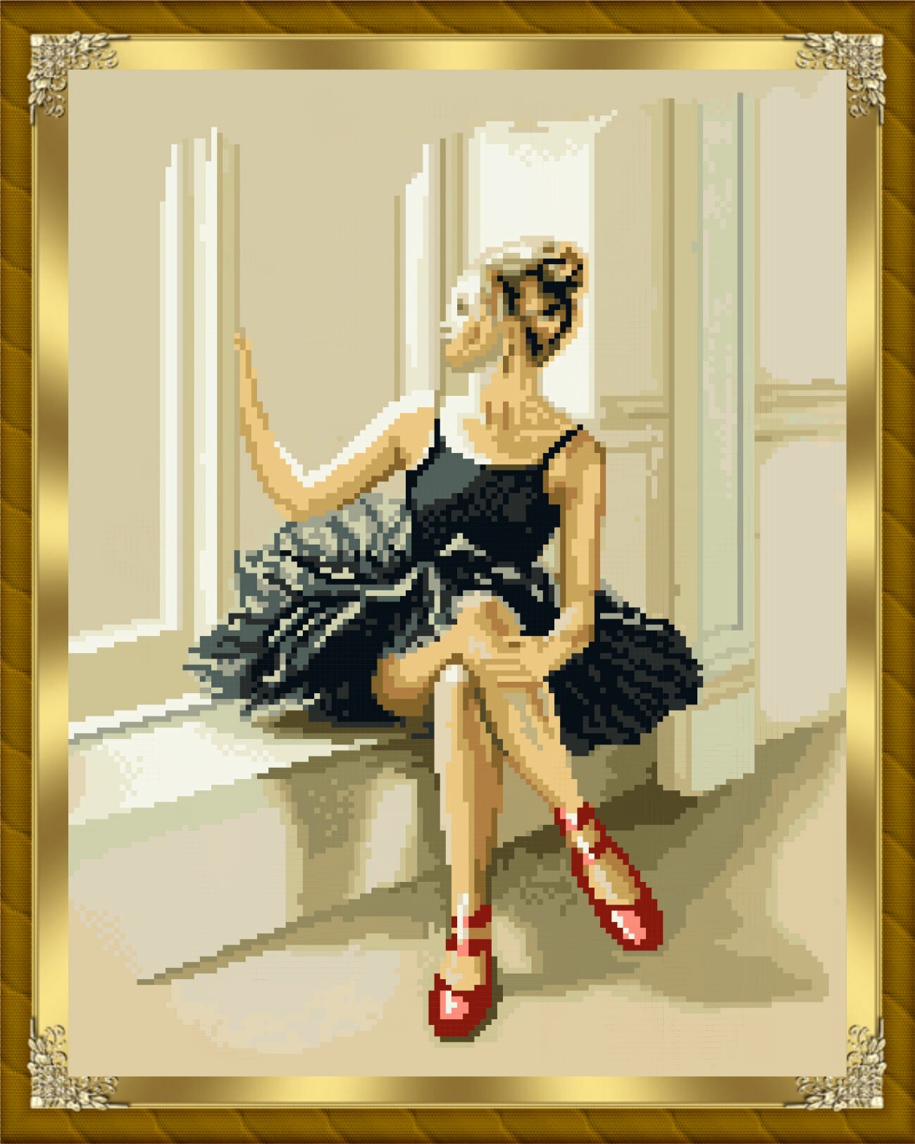 Алмазная мозаика "Балерина 2" на подрамнике, 40х50 см, люди М-1026