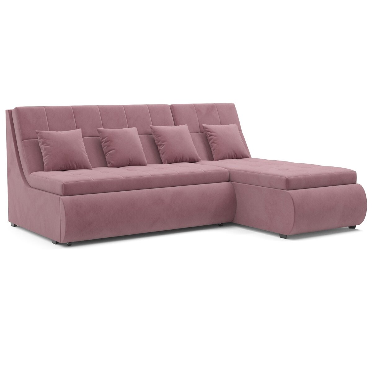 Угловой диван Сток Диванов Монреаль Pudra розовый, механизм дельфин