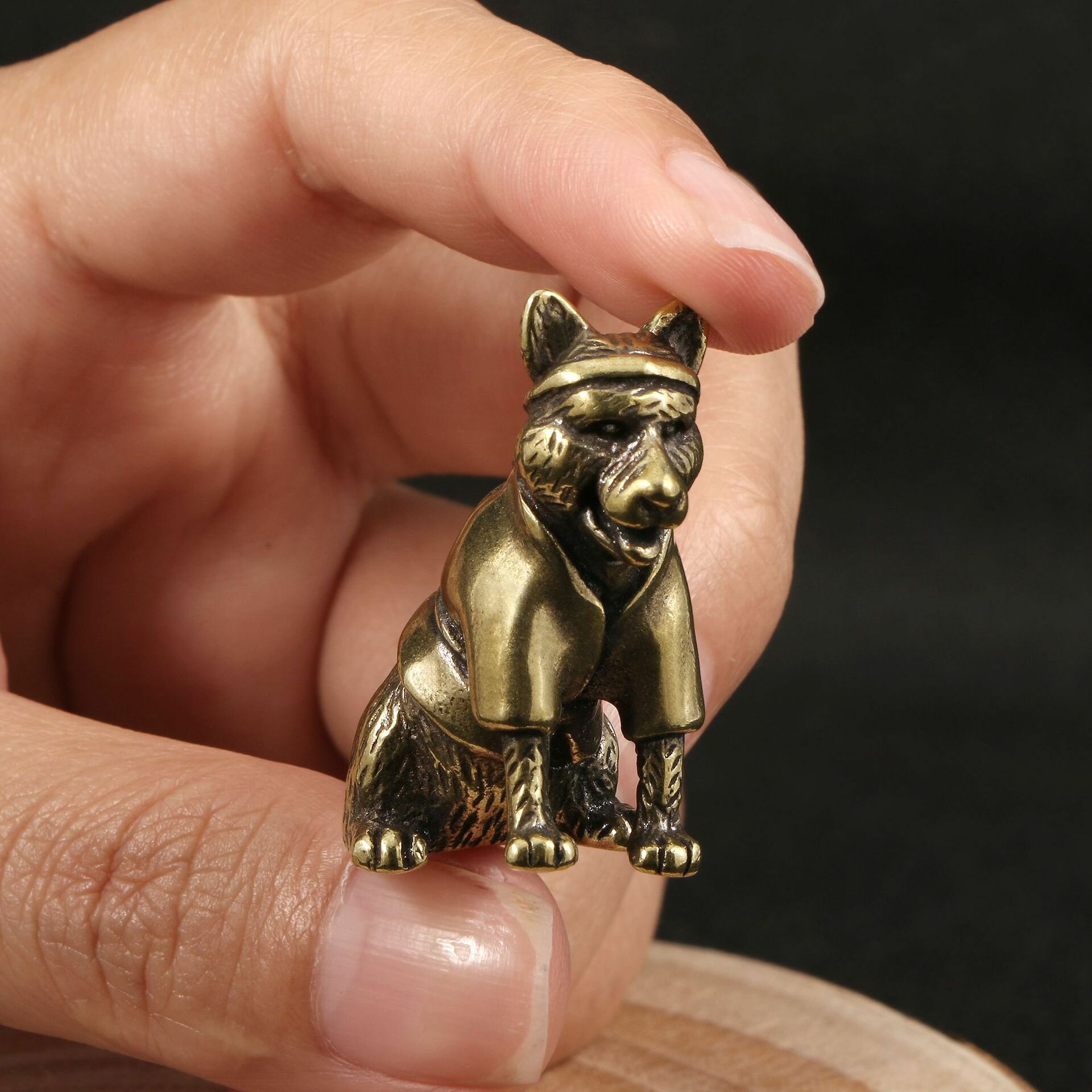 Статуэтка "Пёс-Каратист" бронза (3.6*2.5 см.)