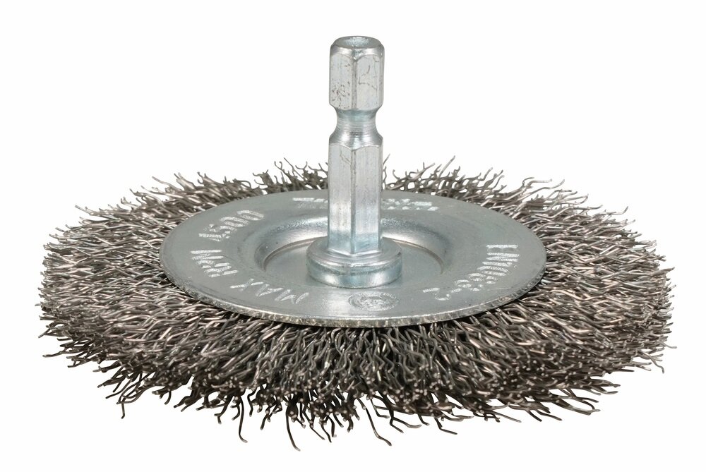 Щетка проволочная дисковая (d75 мм, толщ, проволоки 0.3 мм, гофрированная, нерж, 1/4") D-76635 Makita