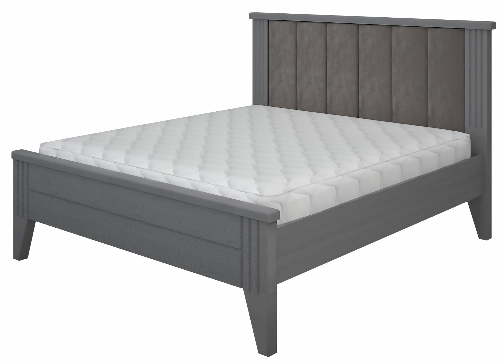 Кровать 2 м Олимпия G054 под матрас 160 на 200, цвет Серый гранит, массив дуба