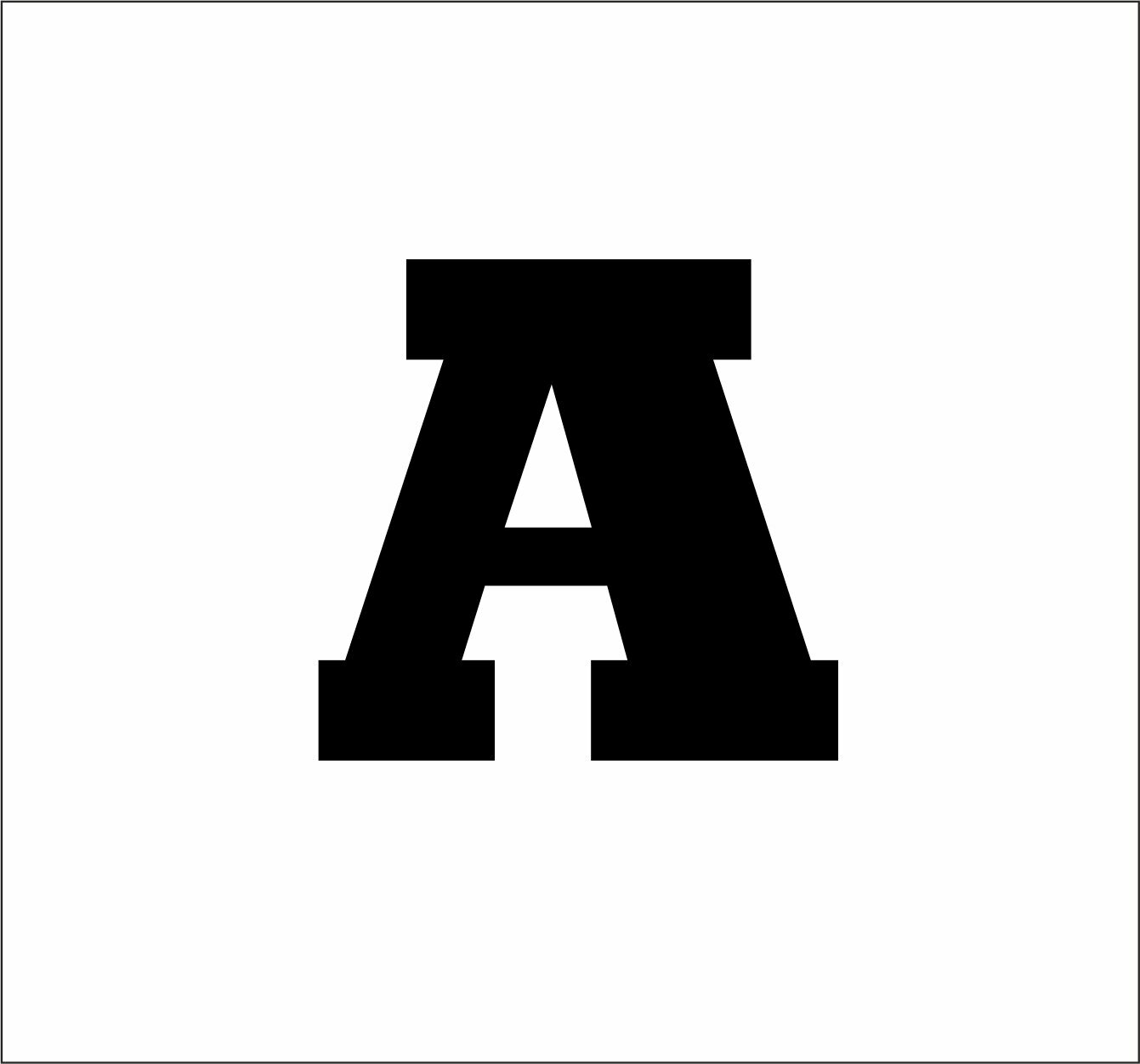 Буква А из акрила для вывесок 5 см / шрифт 6 черный