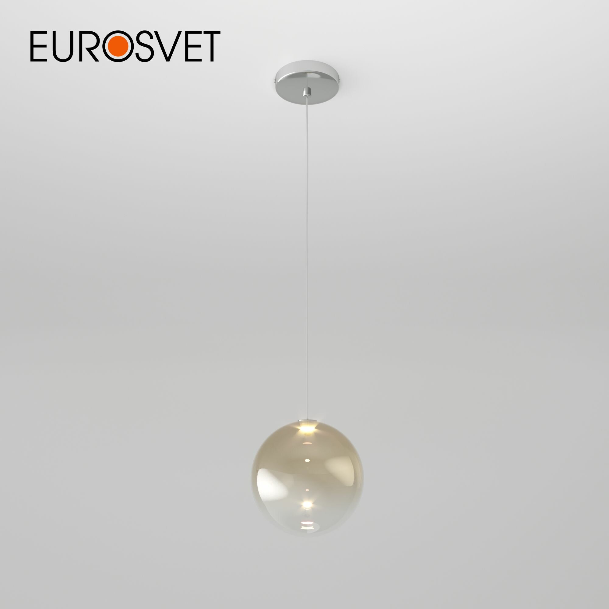Подвесной светодиодный светильник Eurosvet Wonder 50231/1 LED, 1 Вт, 4200К, янтарный, диаметр плафона 15 см