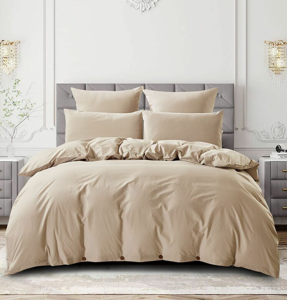 Постельное белье из вареного хлопка Вальтери LE-16 2-х спальный (180х215) 4 наволочки