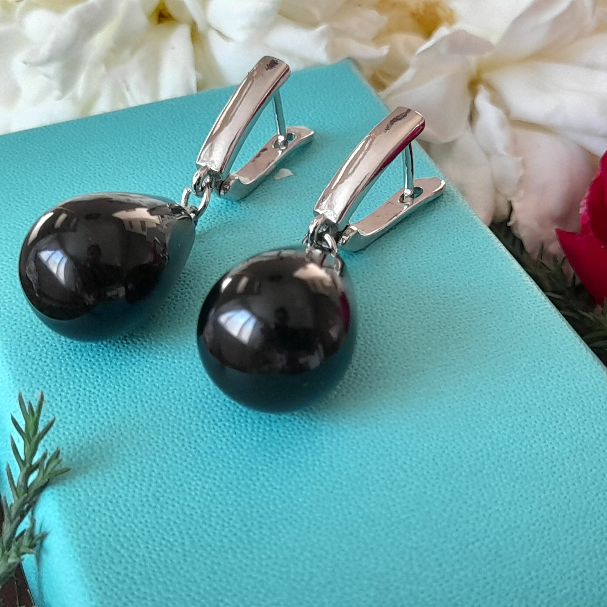 Серьги, агат