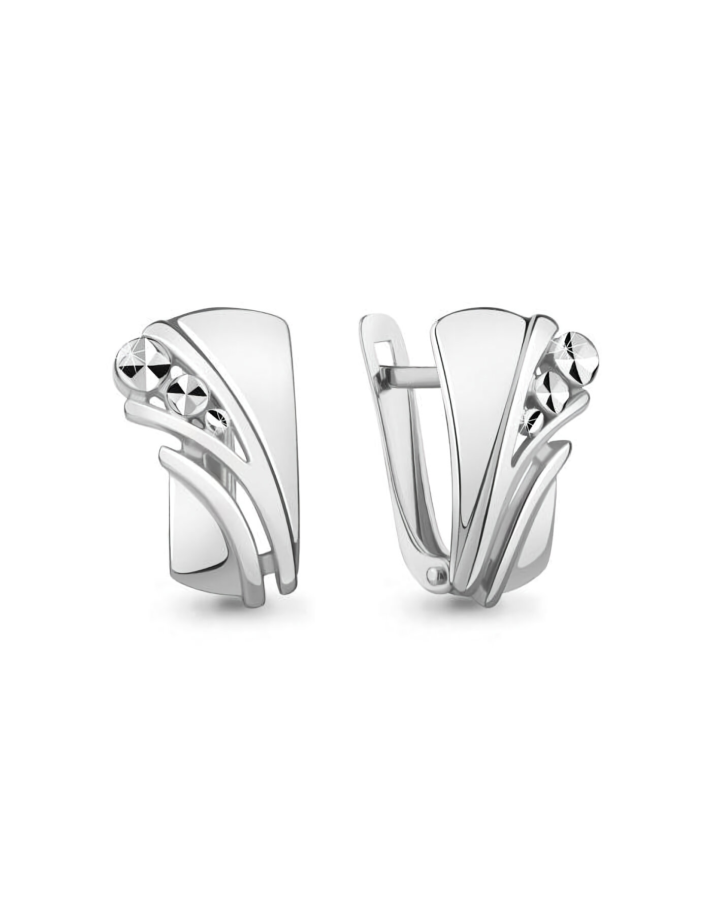 Серьги, серебро, 925 проба, родирование