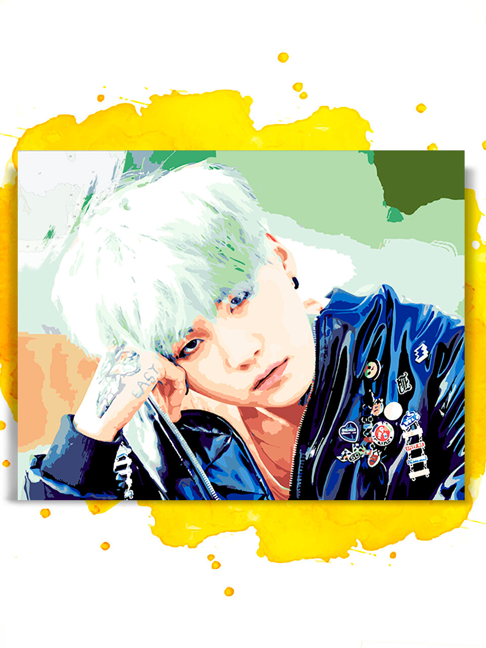 Картина по номерам на холсте BTS Suga, 40 х 60 см