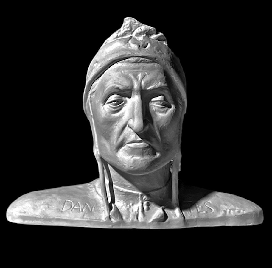 Гипс. Данте Алигьери, h=42 см, Экорше, артикул 10-188