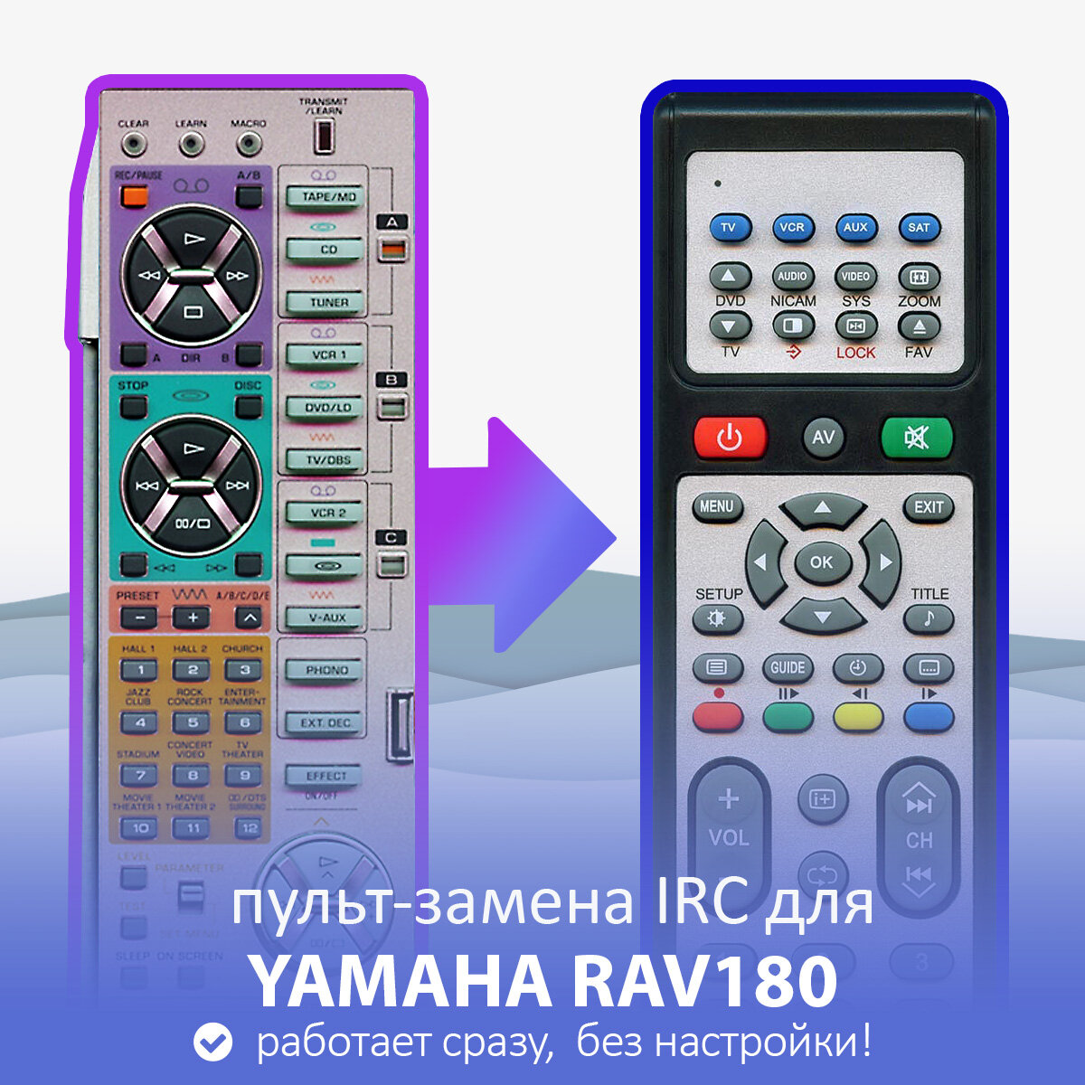 Пульт-замена для YAMAHA RAV180