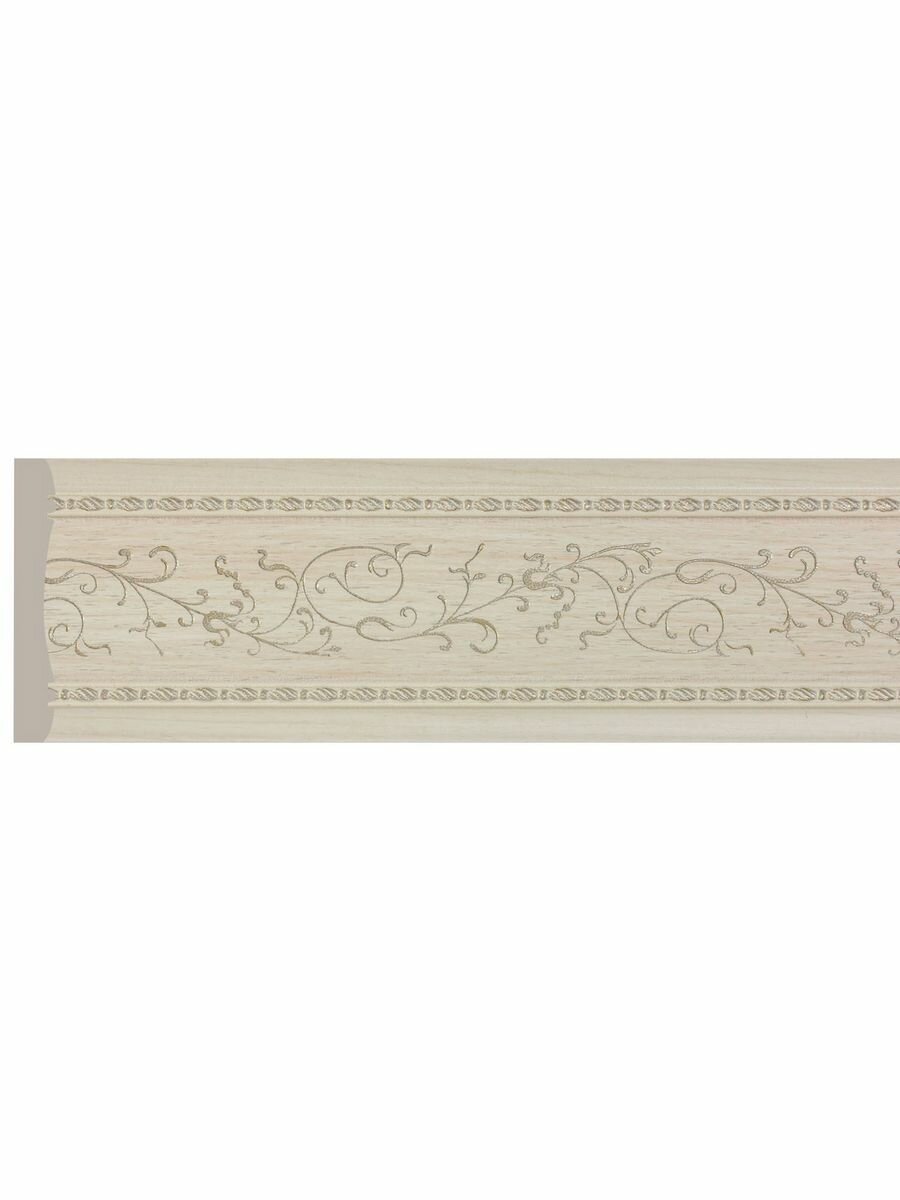 Плинтус потолочный Молдинг на стену декор, 1100х60х8 мм Крем - 2 шт.