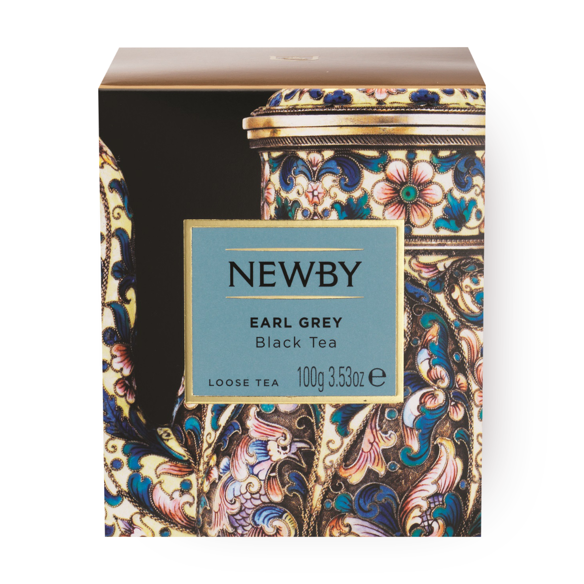 Чай Newby Earl Grey, черный, с бергамотом, картонная упаковка, 100г