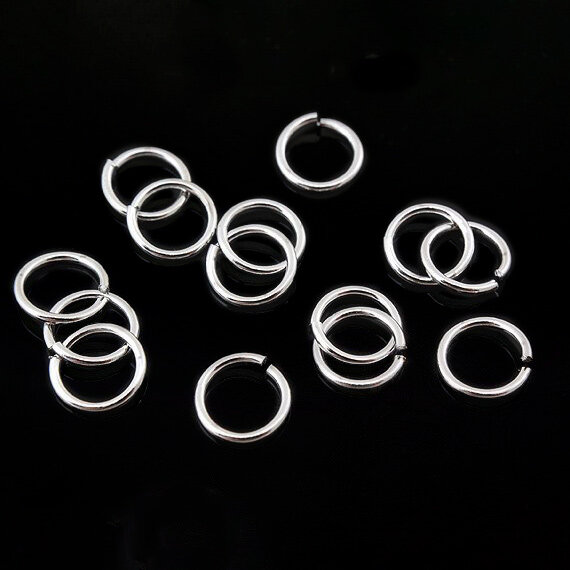 Соединительное колечко, 7мм (толщина 1мм, внутренний размер 5мм), Корея, базовый материал - сталь, под родий, 1 грамм