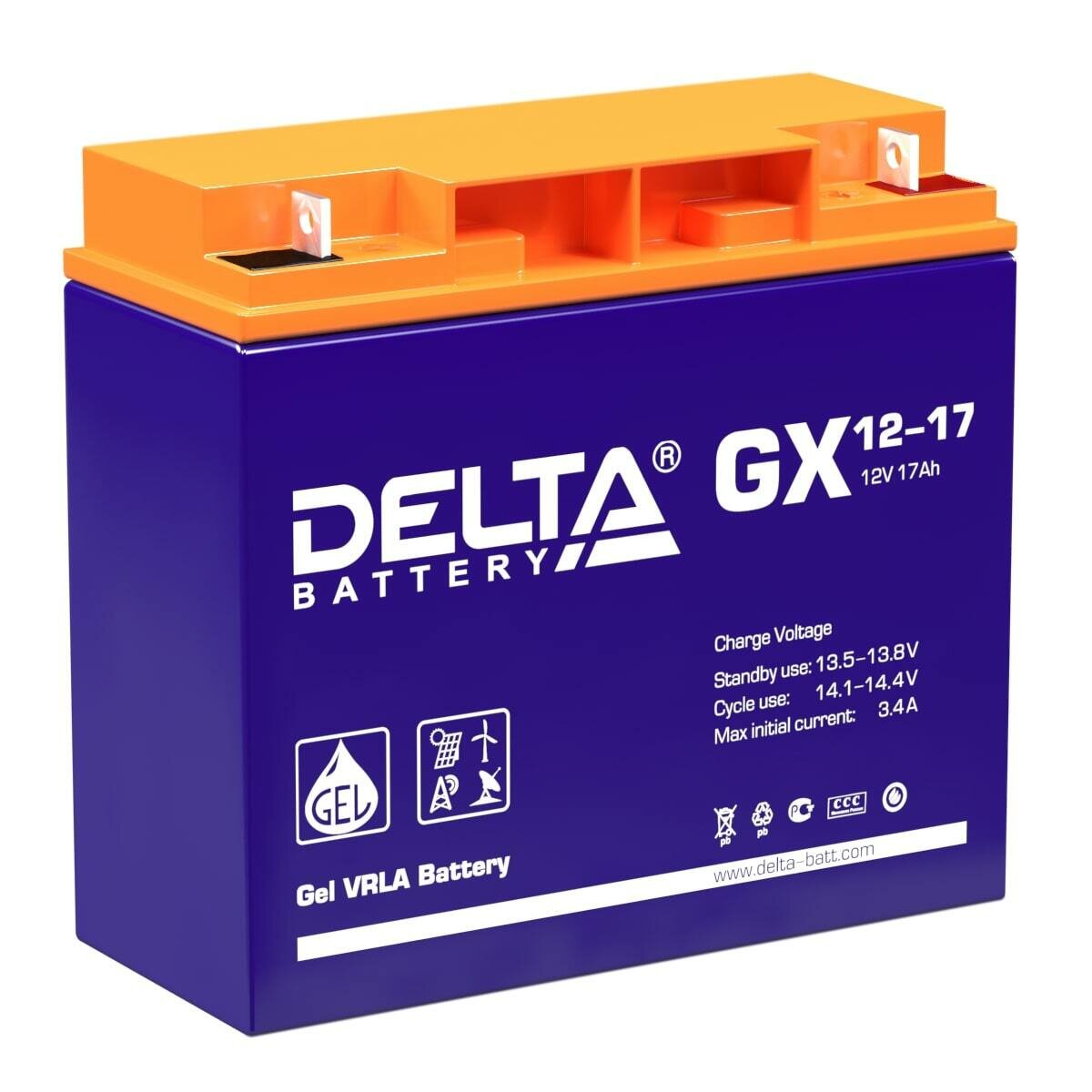 Гелевый аккумулятор DELTA GX 12-17