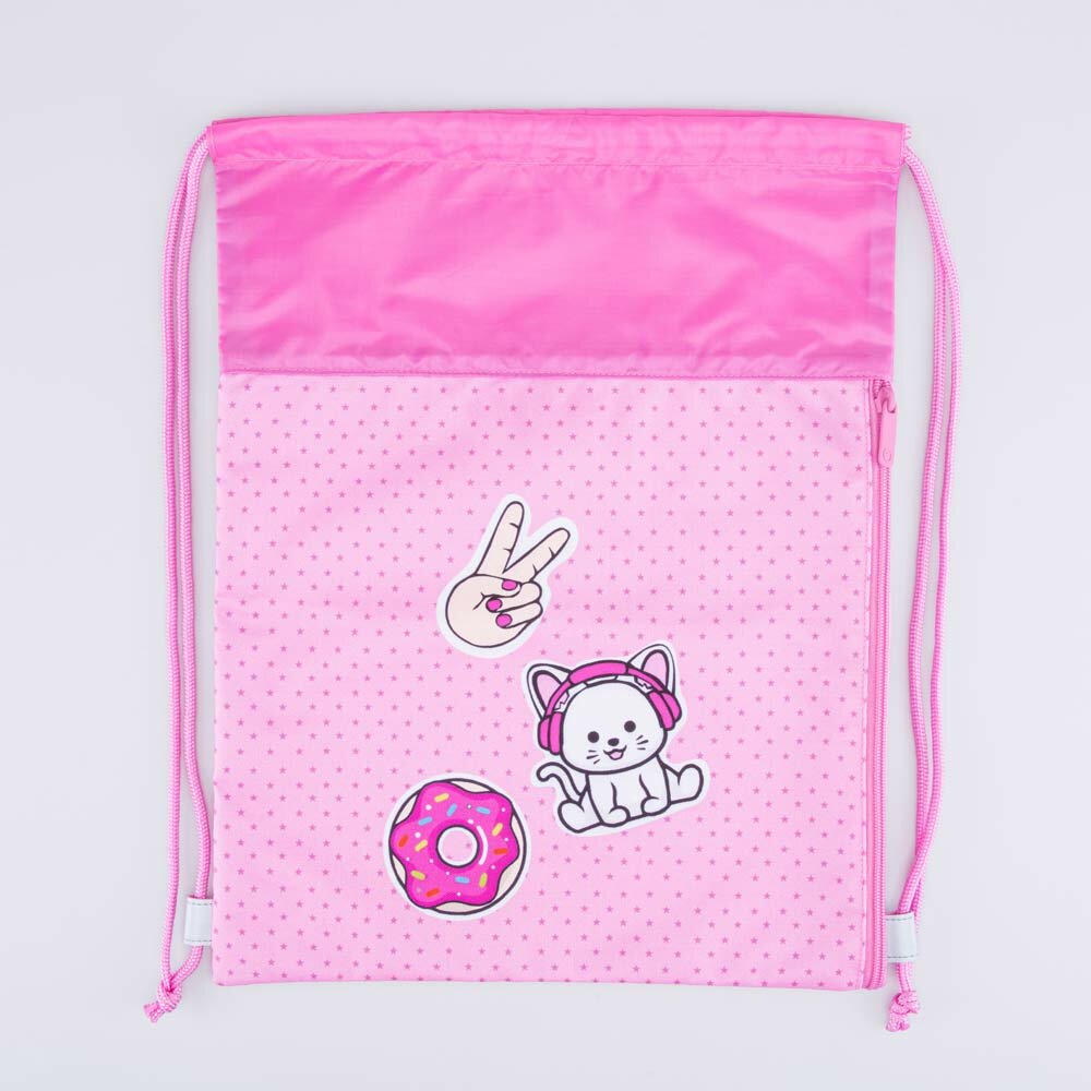 Мешок для обуви розовый котофей 02808208-40 размер выс.45 см.