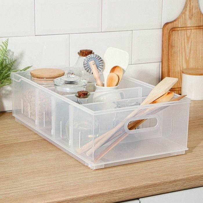 Контейнер для хранения без крышки ROLLY, 11,5 л, 24,2x45x12,9 см, прозрачный