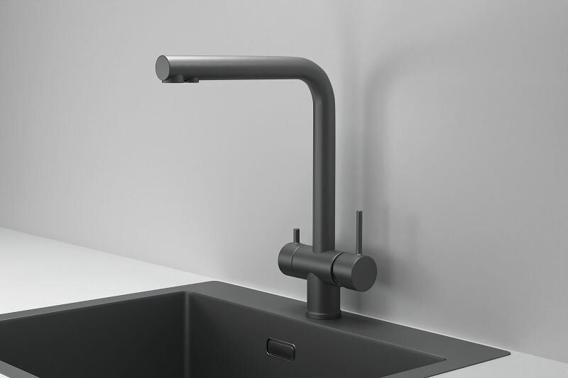 Смеситель для кухни GRANULA (7011, графит матовый)