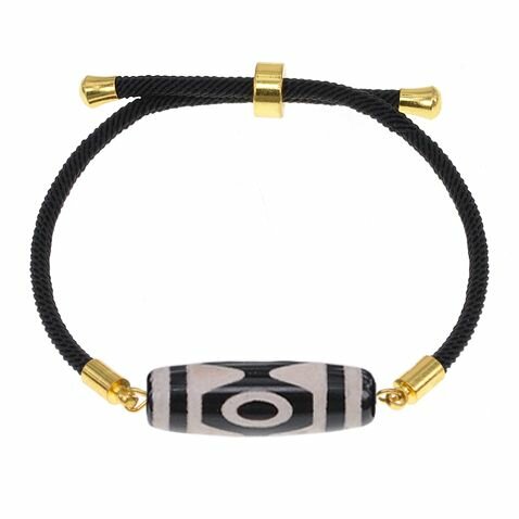 Буддийский браслет с Тибетской бусиной Дзи 3 глаза, натуральный камень Агат, мужской и женский амулет от сглаза и порчи, талисман на удачу