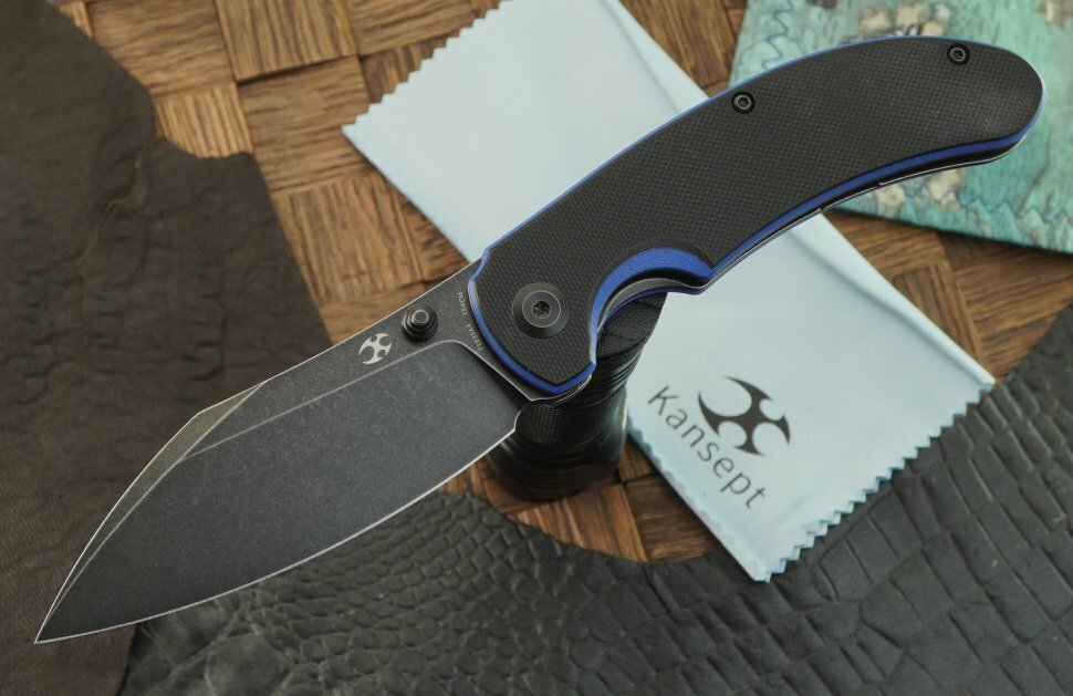 Складной нож Kansept Knives Nesstreet, сталь 154CM, рукоять черно-синий G-10