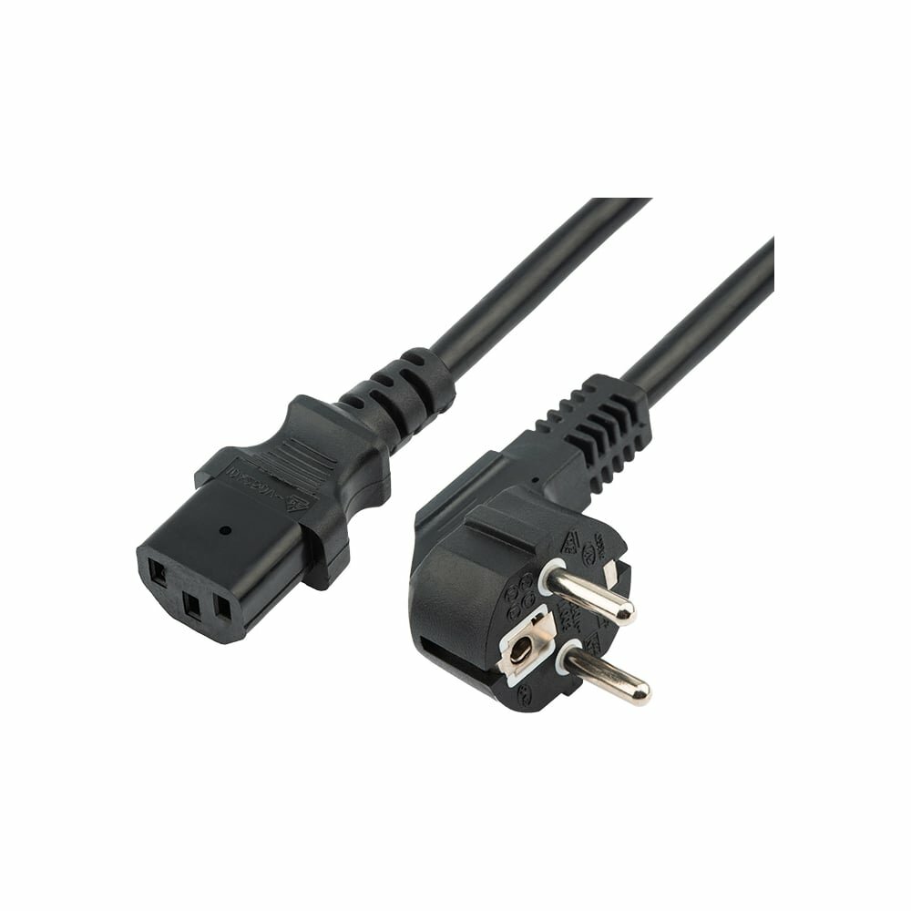 Сетевой шнур REXANT, угловая вилка - евроразъем С13, кабель 3x0,75 мм2, 1,8 м 11-1131