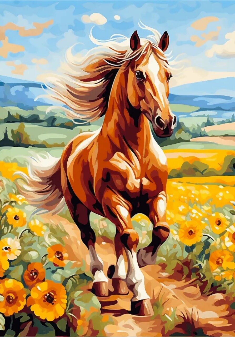 Картина по номерам "Мустанг" 40х50 см, хлопковый холст на подрамнике, акрил, АртТойс