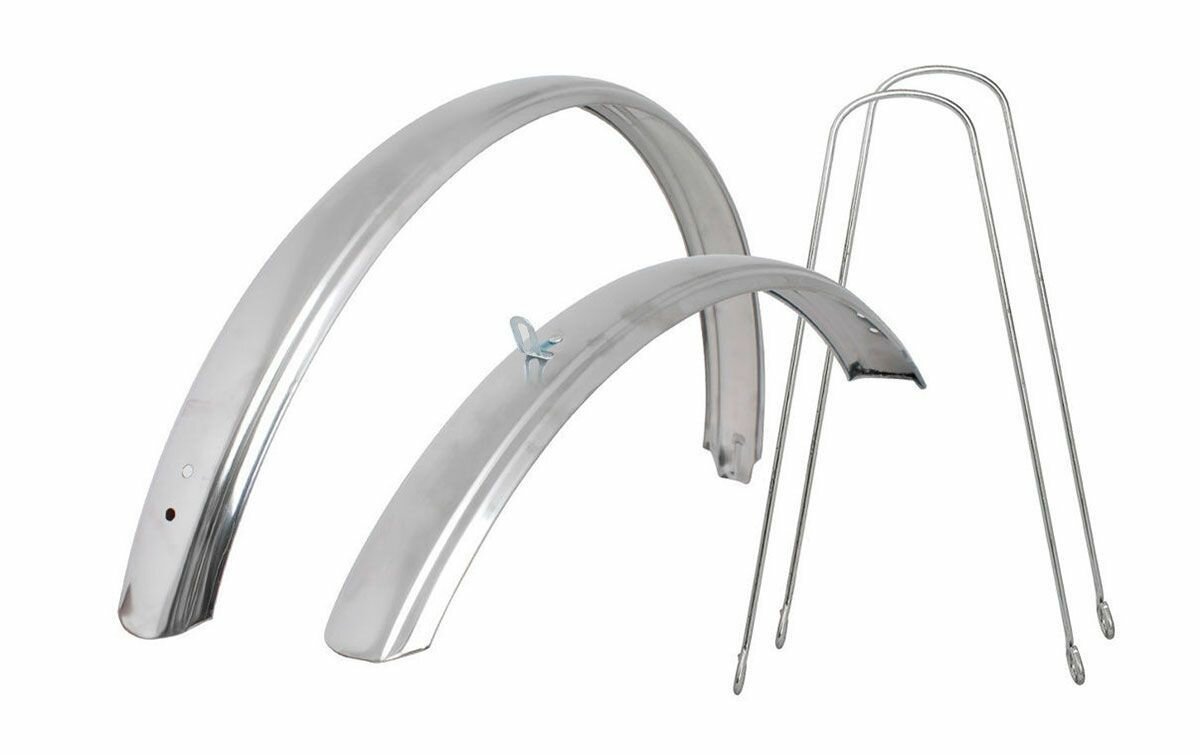 Крылья TRIX 24", комплект переднее/заднее, металлические, с "усами", хром HD-6