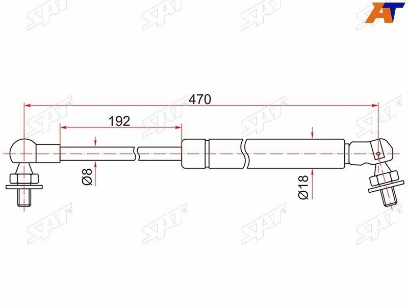 . SAT Амортизатор (Газовый упор) капота для TOYOTA MARK II/CRESTA/CHASER #ZX9# 92-96