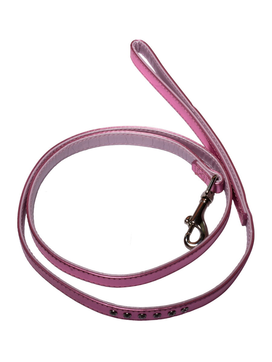 Поводок для собак Japan Premium Pet с напылением жемчужной пудры и защитным покрытием. Размер М. Розовый.