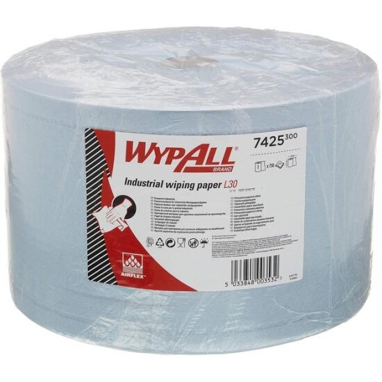 Материал протирочный нетканый Kimberly Clark WypAll L30 голубой 750 лист/рул