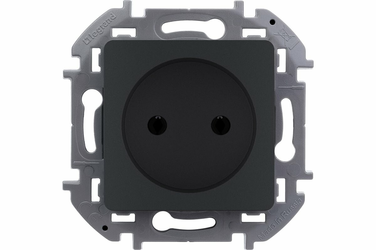 Legrand Inspiria розетка без заземл. 16A 250V без шторок антрацит 673713 винтовые зажимы