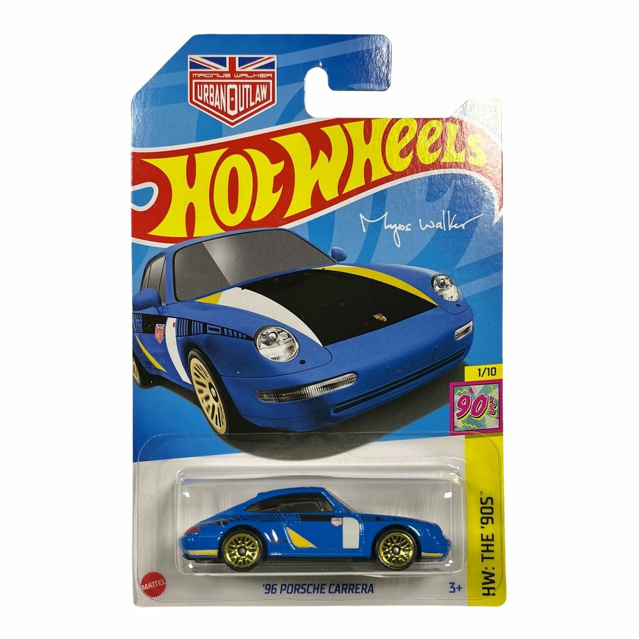 Машинка Hot Wheels металлическая машинка, коллекционная в масштабе 1:64 '96 PORSCHE CARRERA (Синий)