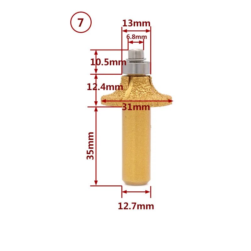 Алмазные фрезы Diamond router bits 1/2" для гранита и мрамора No.7