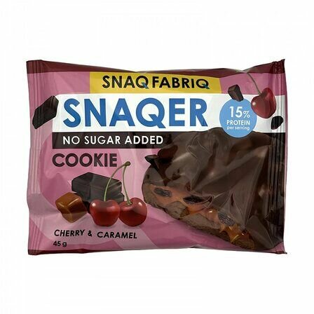 Snaq Fabriq Печенье в глазури Snaqer (45 г) Вишня и карамель, без сахара
